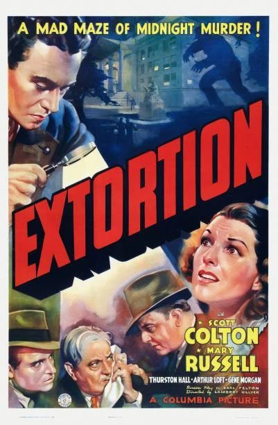 EXTORTION POSTER BOTTOM Gene Morgan Thurston Hall Arthur Loft 1938 OLD ...
