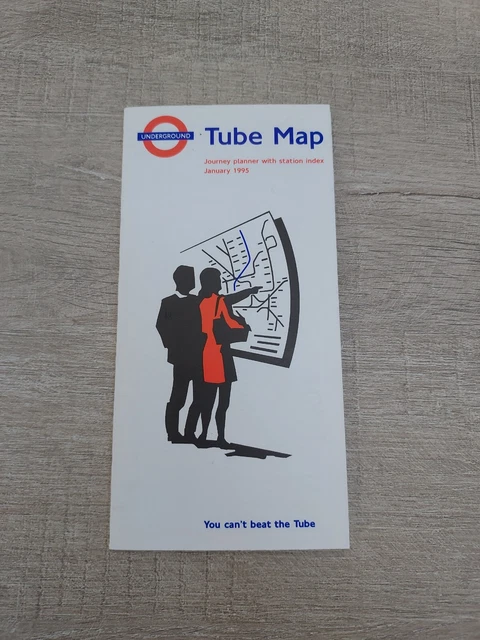 JANUARY 1995 LONDON Underground Tube Map Pocket Diagram Journey Planner ...