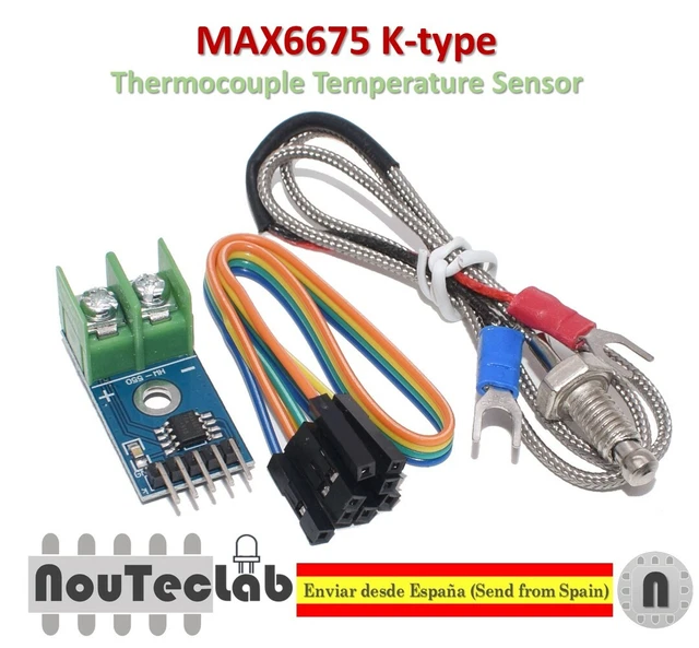 MAX6675 MODULE + K Type Thermocouple Temperature Sensor Degrees Module ...
