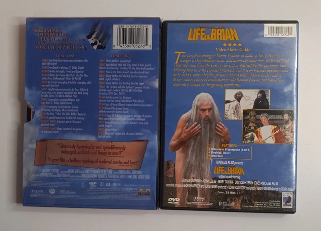 MONTY PYTHON DVD Lot: Monty Phython and The Holy Grail & Life of Brian ...