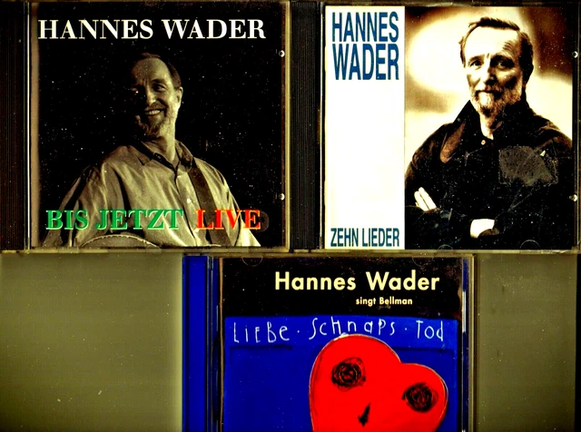 3 CD-SET - Hannes Wader - BIS JETZT/LIVE - ZEHN LIEDER - Liebe Schnaps ...