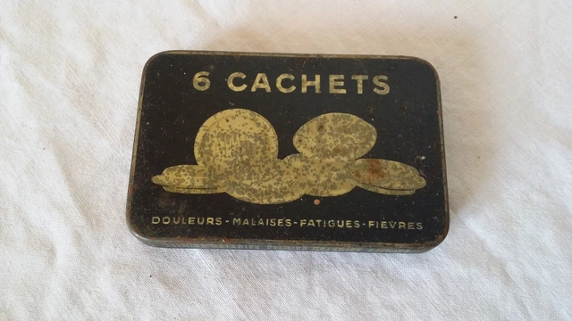 ANCIENNE BOITE EN métal produit Pharmaceutique cachets KALMINE EUR 3,00 ...