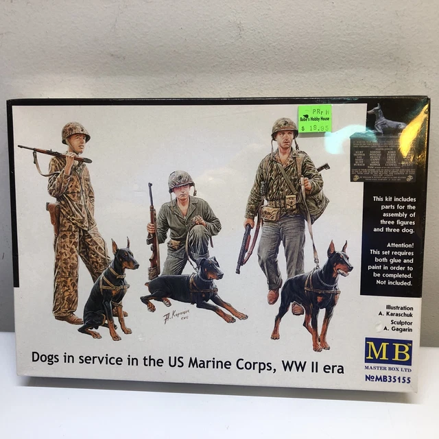 MASTERBOX LTD 1/35 scale WWII Dogs in service with the US Marine Corps ...