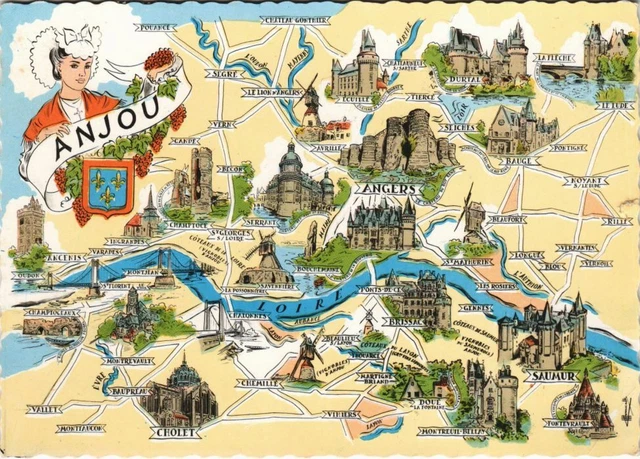 CPM LES PROVINCES Francaises - L'Anjou - Map (1165030) EUR 5,99 ...