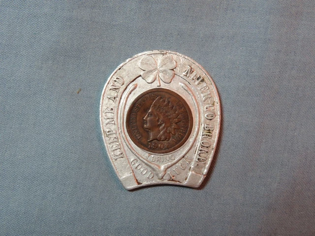 1902 INDIAN HEAD Encased Cent Good for Token from Janesville, Wisconsin ...