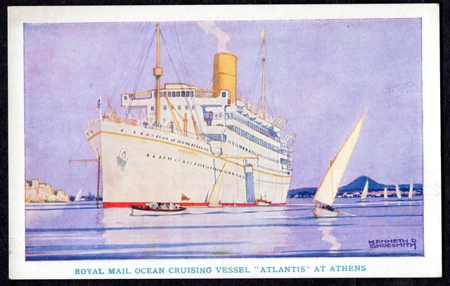 ARTIST SIGNED KENNETH Shoesmith Postcard Royal Mail Line Ss Atlantis ...