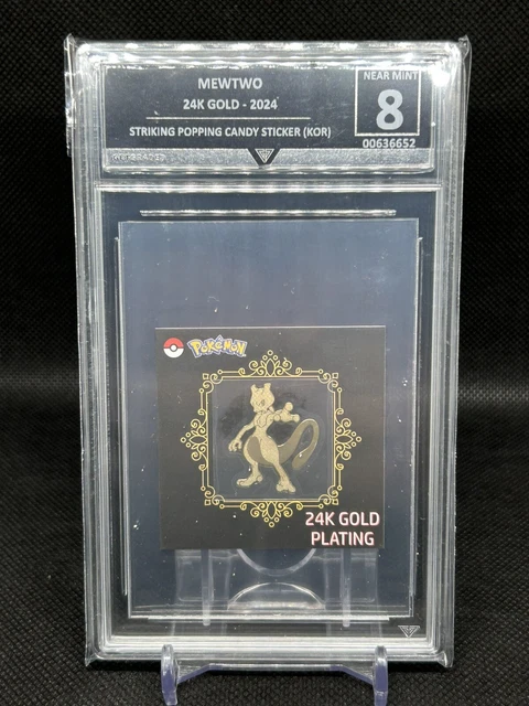 GRADED POKEMON 24K Gold Plated Korean striking Popping Candy Sticker ...