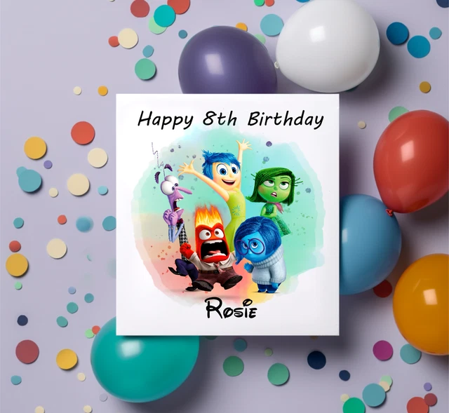 INSIDE OUT THEMED Square Birthday Card £3.50 - PicClick UK