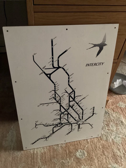INTERCITY ROUTE Map. Solid plastic from a railway carriage. £30.00 ...