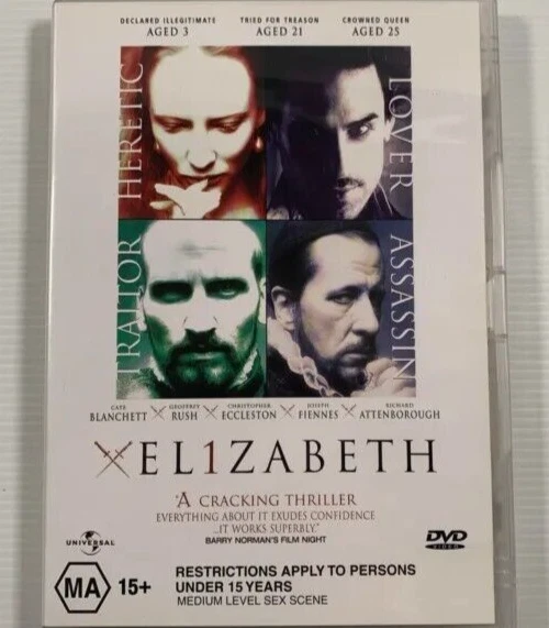 ELIZABETH (DVD, 1998) Christopher Eccleston, Cate Blanchett, Geoffrey ...
