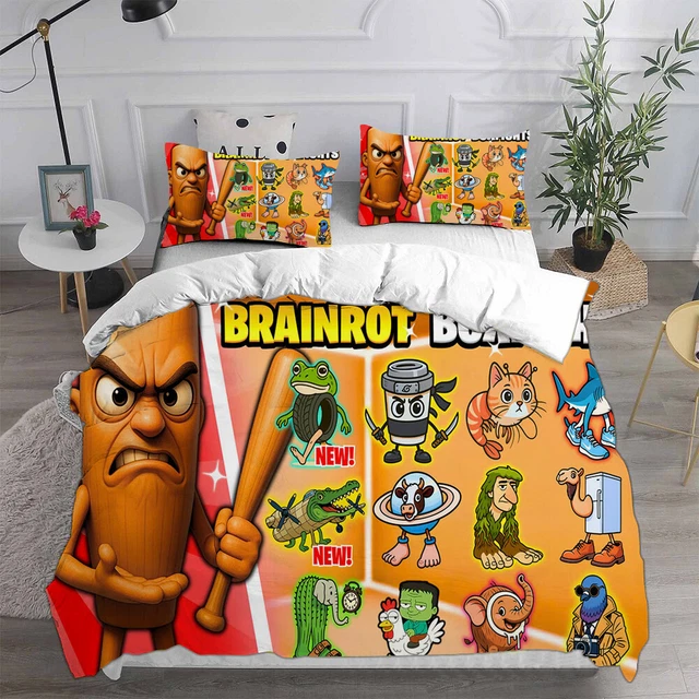 ITALIAN BRAINROT TUNG Tung Sahur 3D Duvet Cover Bedding Set Pillowcase ...