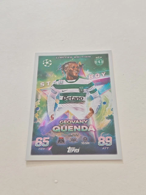 CARTE TOPPS MATCH Attax Cl 2025-26 Le 11 Geovany Quenda Star Boy Édition Limitée EUR 1,70 ...