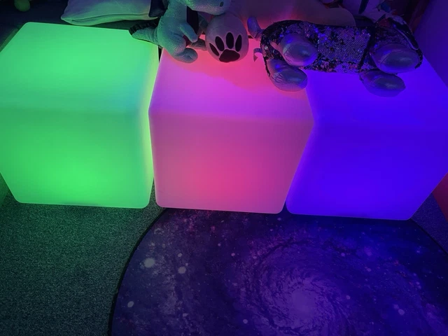 MR.GO [16 RGB Colors 4 Modes] Color Changing LED Light Cube Mood Cube £ ...
