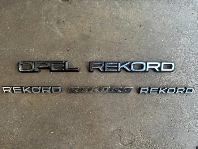 OPEL REKORD EMBLEM Schriftzug Typenschild Typenzeichen Schrift Logo ...