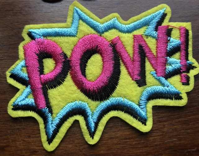 POW! COMIC CAPTION, Cartoon Pop Art Patch Iron-On/Sew-On Embroidered ...