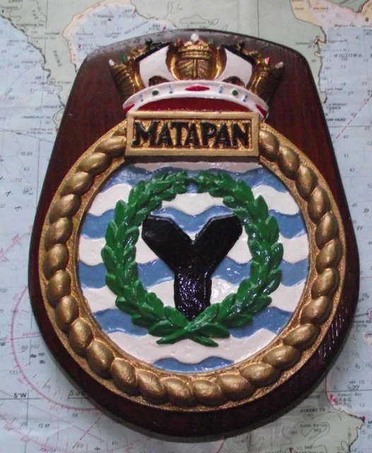 HMS MATAPAN BRONZE Bulkhead Ship Crest Shield Plaque £423.50 - PicClick UK