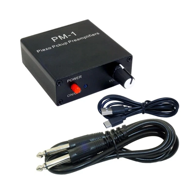PIEZO PICKUP PREAMPLIFIER Adjustable Sound Amplifier Box for 6.35mm ...