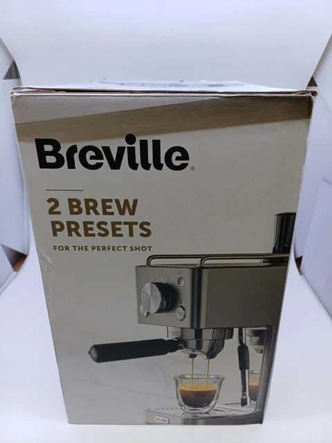 BREVILLE BARISTA SLIMLINE Espresso Machine Compact Coffee Maker Silver ...