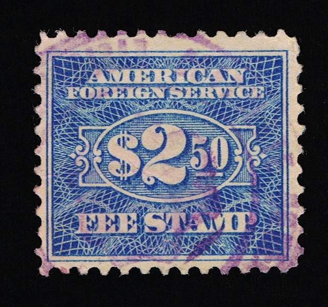 GENUINE RK36A VF-XF USED 1925-52 ULTRAMARINE CONSULAR SERVICE FEE STAMP ...
