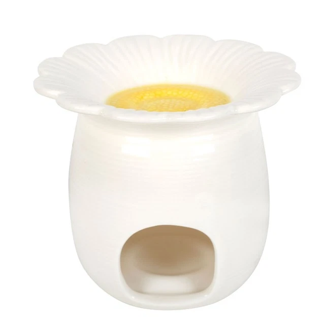 DAISY FLOWER OIL Burner – Stoneware Wax Melt & Fragrance Oil Warmer £8. ...