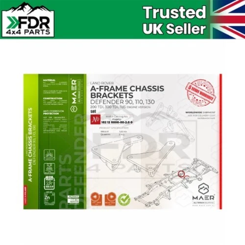 A-FRAME CHASSIS BRACKETS For Land Rover Defender 90 /110 2/300 Tdi Td5 ...