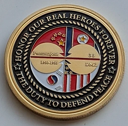 KOREAN WAR GOLD Coin Seoul Peace 38th Parallel DMZ Soldier Army USSR ...