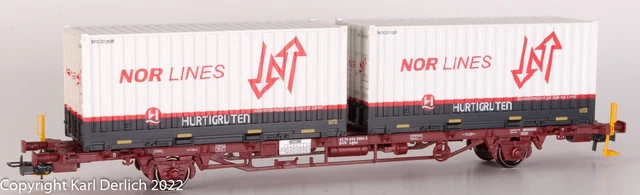 ROCO NMJ 61486 C NSB Containertragwagen Lgns Nr. ... 2 034-2 - aus Set ...
