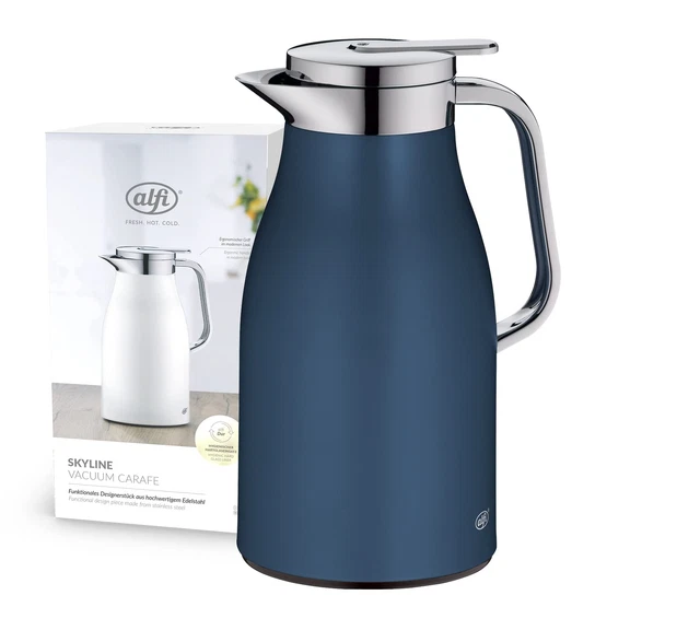 ALFI THERMOS FLASK, Stainless steel Plastic Glass, Dark Denim, 1 Litre ...