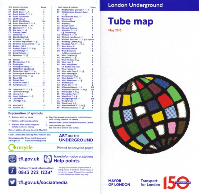 LONDON UNDERGROUND TUBE Map / Guide 2013 May £1.00 - PicClick UK