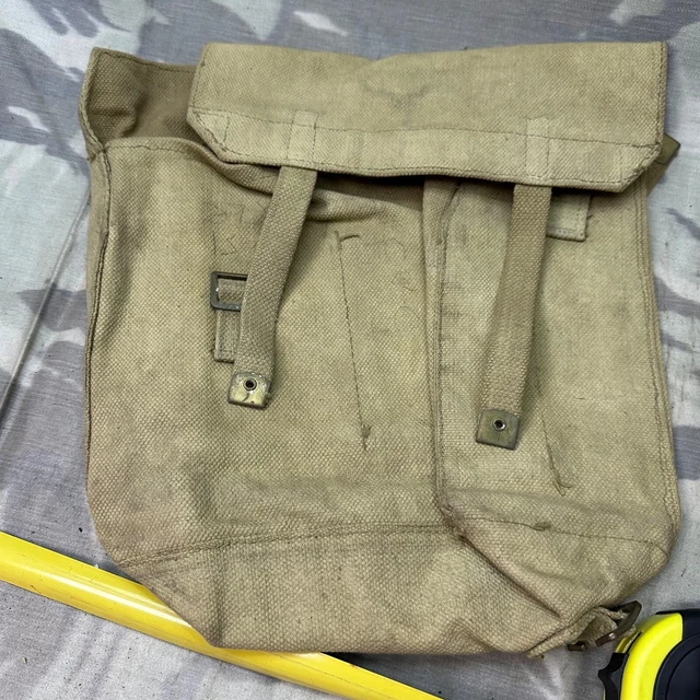WW2, BRITISH Army, 37 Pat Webbing Small Pack, Respirator Haversack. £9. ...