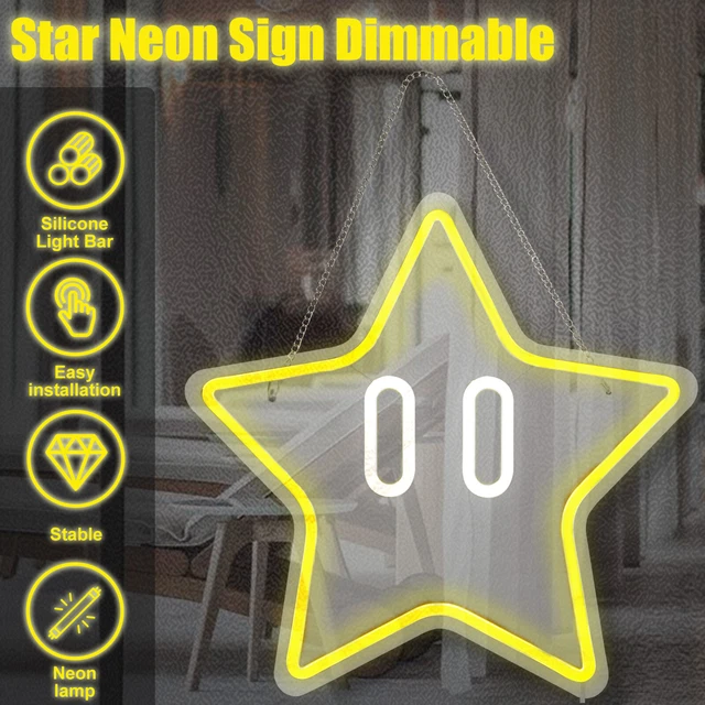 STAR NEON SIGN USB Powered Dimmable Gaming Neon Sign Decorative Neon ...