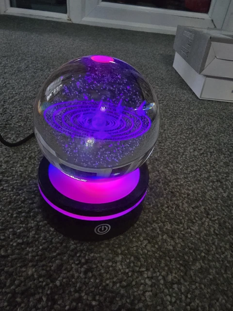 3D CRYSTAL BALL USB LED Night Light Moon Planet Globe Table Lamp Home ...