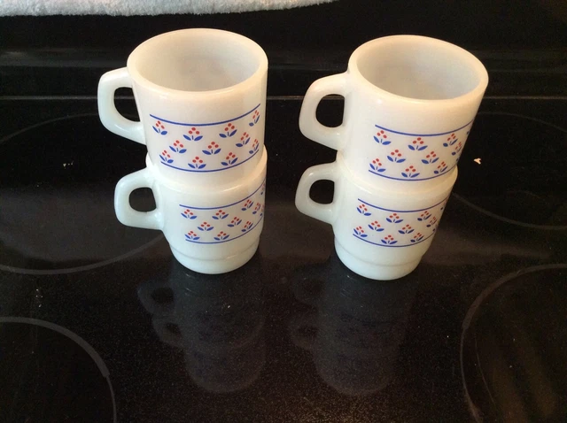 VINTAGE TERMOCRISA 4 Cups / Mugs Flowers $45.00 - PicClick CA