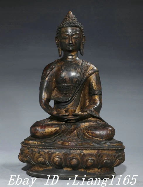 11.8'' TIBETISCHE BRONZE Gilt Shakyamuni Sakyamuni Amitabha Buddha Statue EUR 259,00 - PicClick DE
