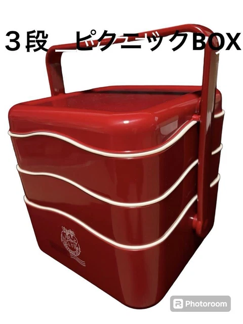 JAPANESE JUBAKO BOX Picnic Box Lunch Weight Portable Three Tier Heavy ...