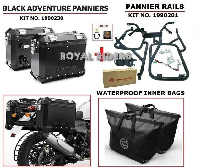 ROYAL ENFIELD HIMALAYAN PANNIER BOX NOIRES ET SACOCHES INTÉRIEURES ...
