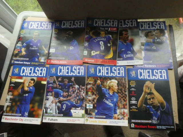CHELSEA FOOTBALL PROGRAMS Job Lot 2003 9 Books £4.99 - PicClick UK