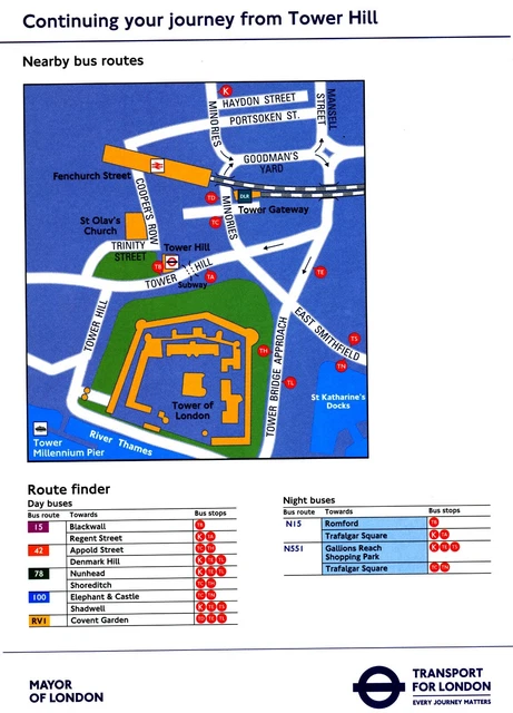 LONDON UNDERGROUND CONTINUING Your Journey from TOWER HILL 2013 MAP ...