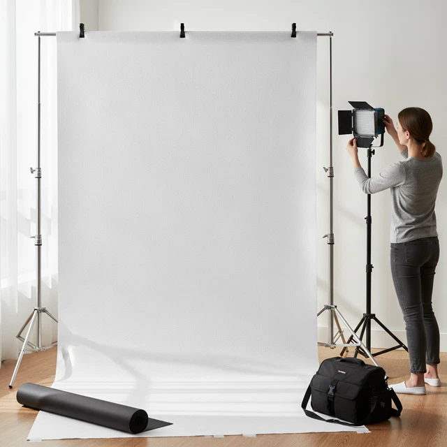 Fabric Photo Backdrop For Passport Pictures White And Black For Home