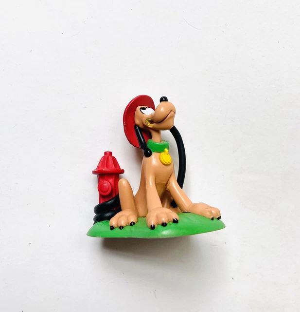 DISNEY PLUTO FIGURE Firefighter Hydrant Fire Hose Topper PVC Figure 2.5 ...