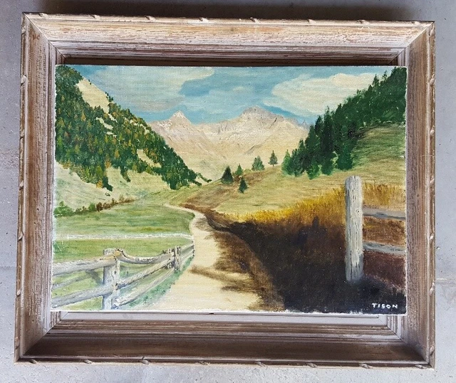 TABLEAU ANCIEN HUILE sur toile, signé Tison EUR 58,00 - PicClick FR