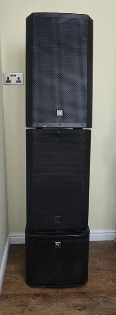 SET OF ELECTRO Voice EV Active speakers, 2 X 15in and 1 X 12in ...