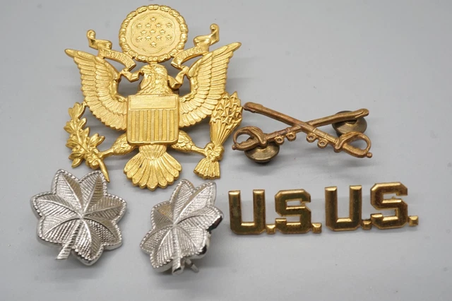 WWII ARMY CAVALRY, US Officer, Lieutenant Colonel Insignia Pins Sets ...