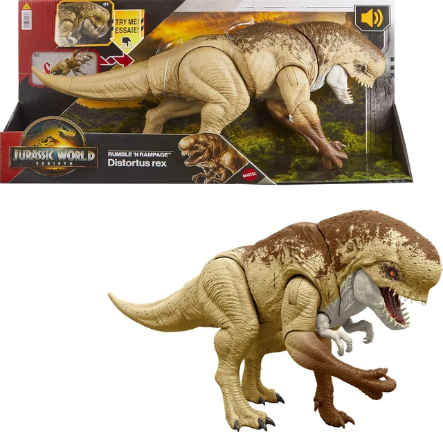 MATTEL JURASSIC WORLD Rebirth - Distortus Rex Devastating Roar With ...