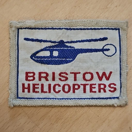 VINTAGE BRISTOW HELICOPTERS Cloth Patch Badge 63mm X 46mm £7.99 ...