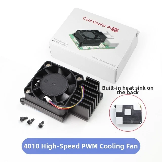 FOR PWM FAN Cooler for Raspberry Pi 5 with Aluminum Heat Sink and ...