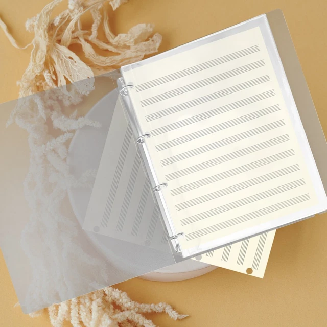 CLEAR SHEET MUSIC Holder Binder with Plastic Sleeves Notation Folder ...