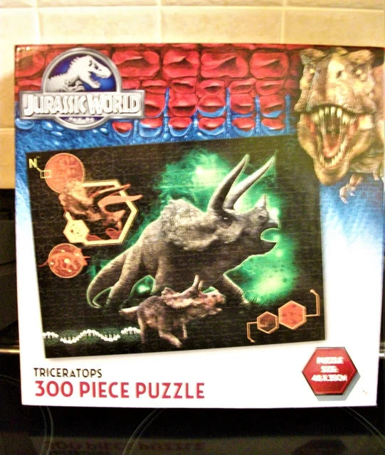 JURASSIC WORLD DINOSAUR 300 Piece Jigsaw Puzzle Triceratops Jurassic ...