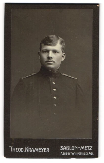 PHOTO THEOD. KRAMEYER, Sablon-Metz, Portrait de Soldat en uniforme EUR ...