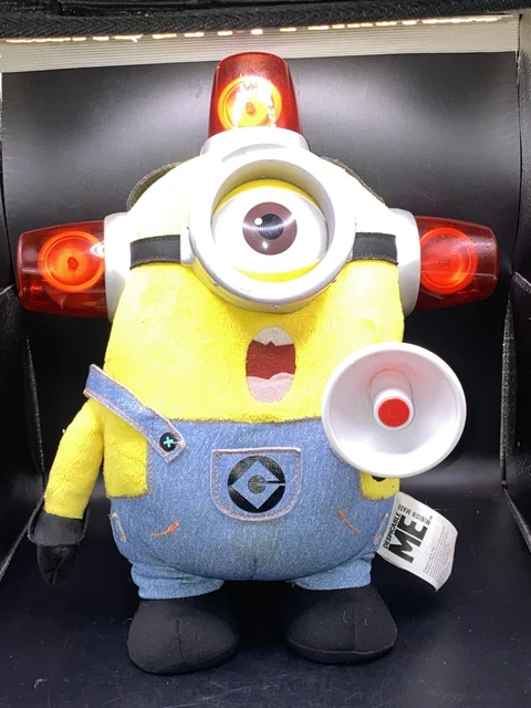MINION BEE-DO FIREMAN fire alarm Lights/Sounds Plush Toy 13" Working ...